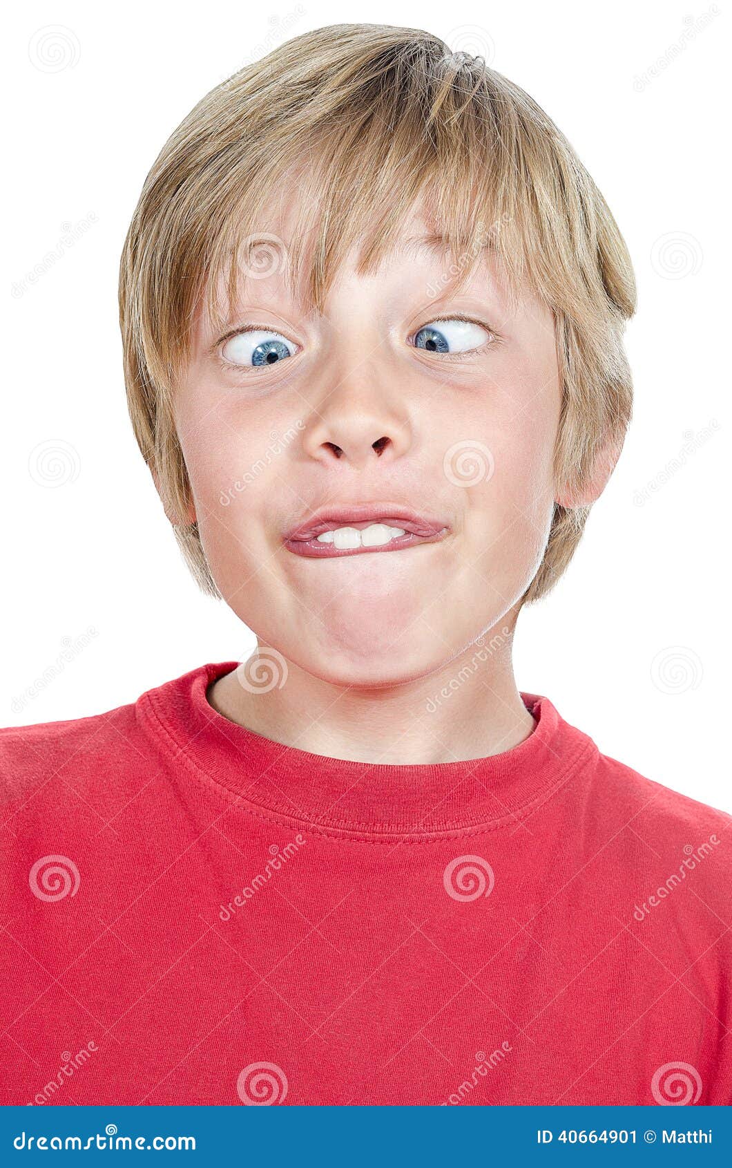 Silly blond boy head shot stock image. Image of humor - 40664901