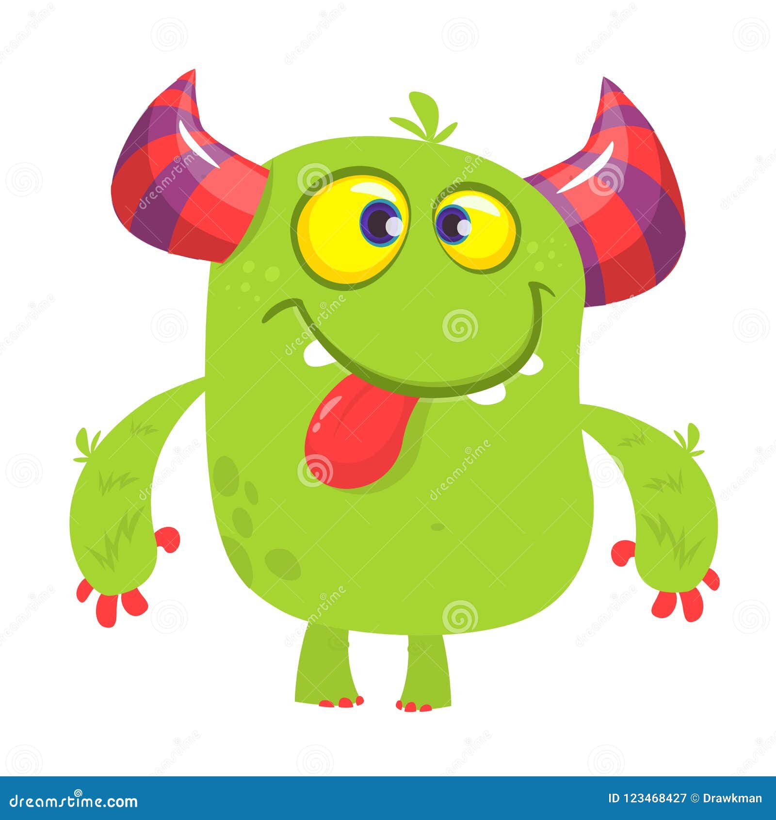 Silly Cool Cartoon Monster. Vector Illustration. Stock Vector ...