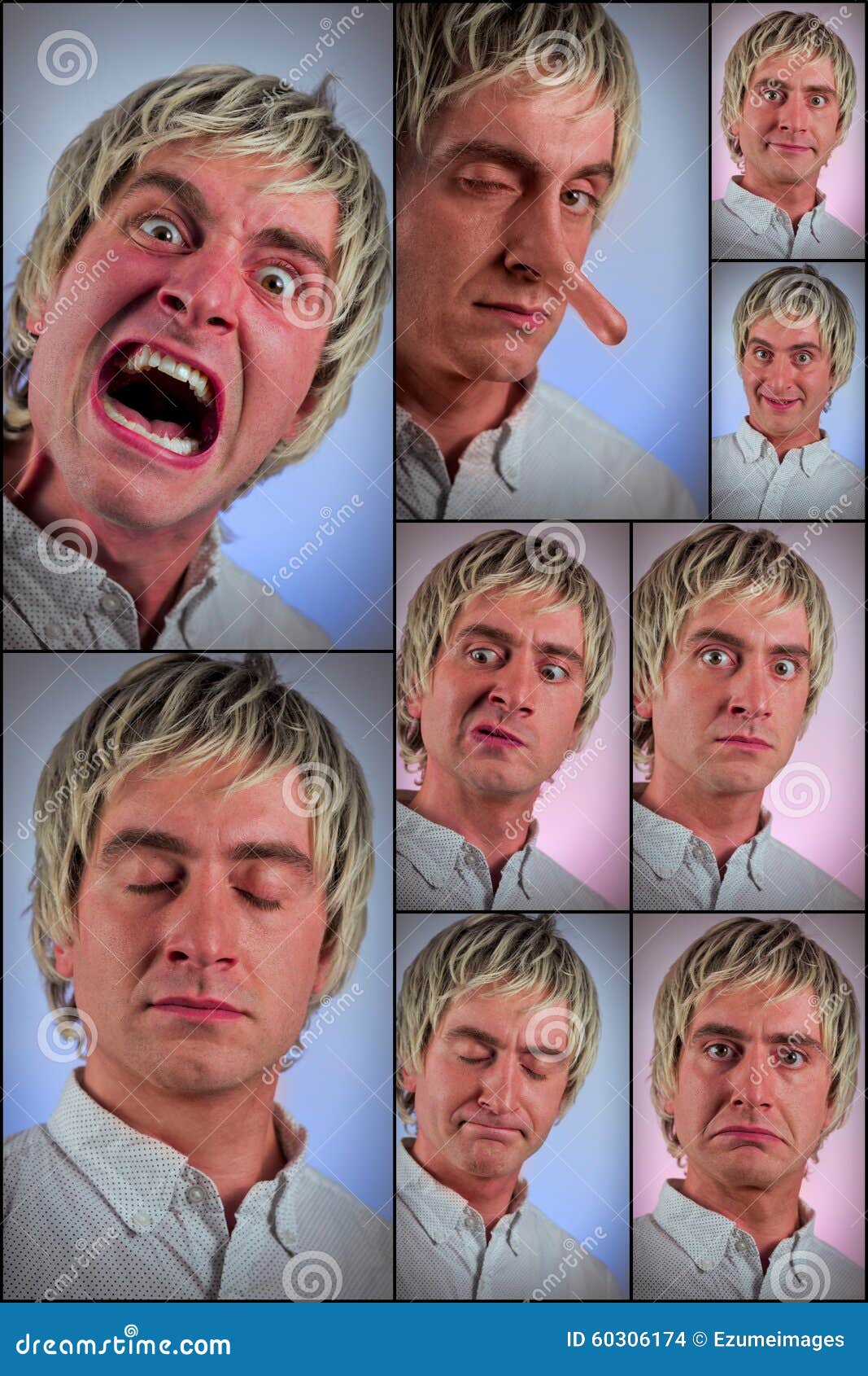 Silly Facial expressions stock photo. Image of collection - 60306174