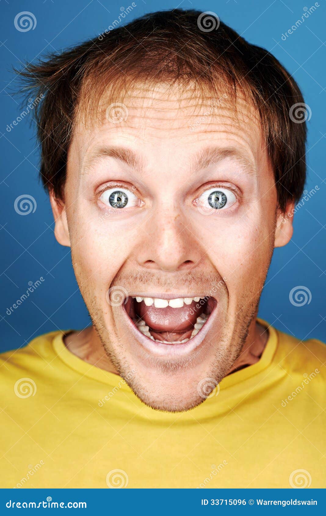 Silly funny man stock photo. Image of excited, blue, hairstyle - 33715096