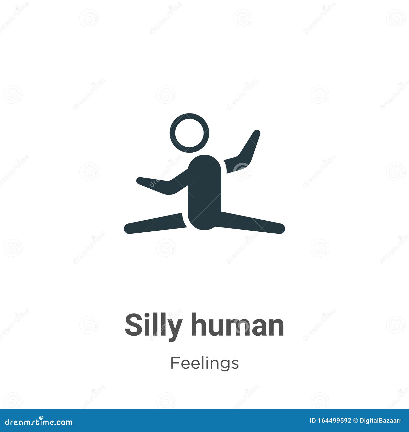 Silly Human Vector Icon on White Background. Flat Vector Silly Human ...