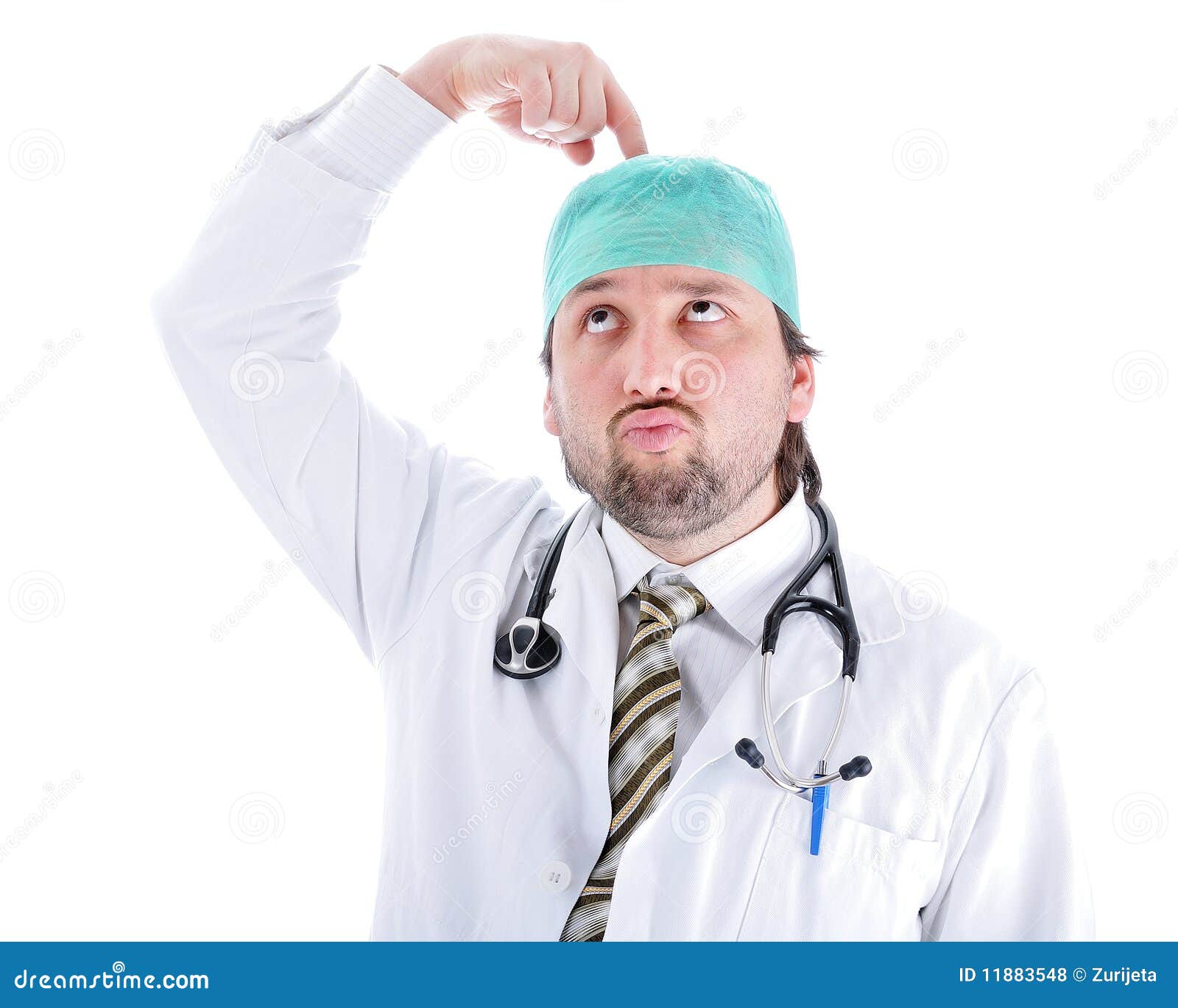 Silly Male Doctor in Characteristic Clothes Stock Photo - Image of ...