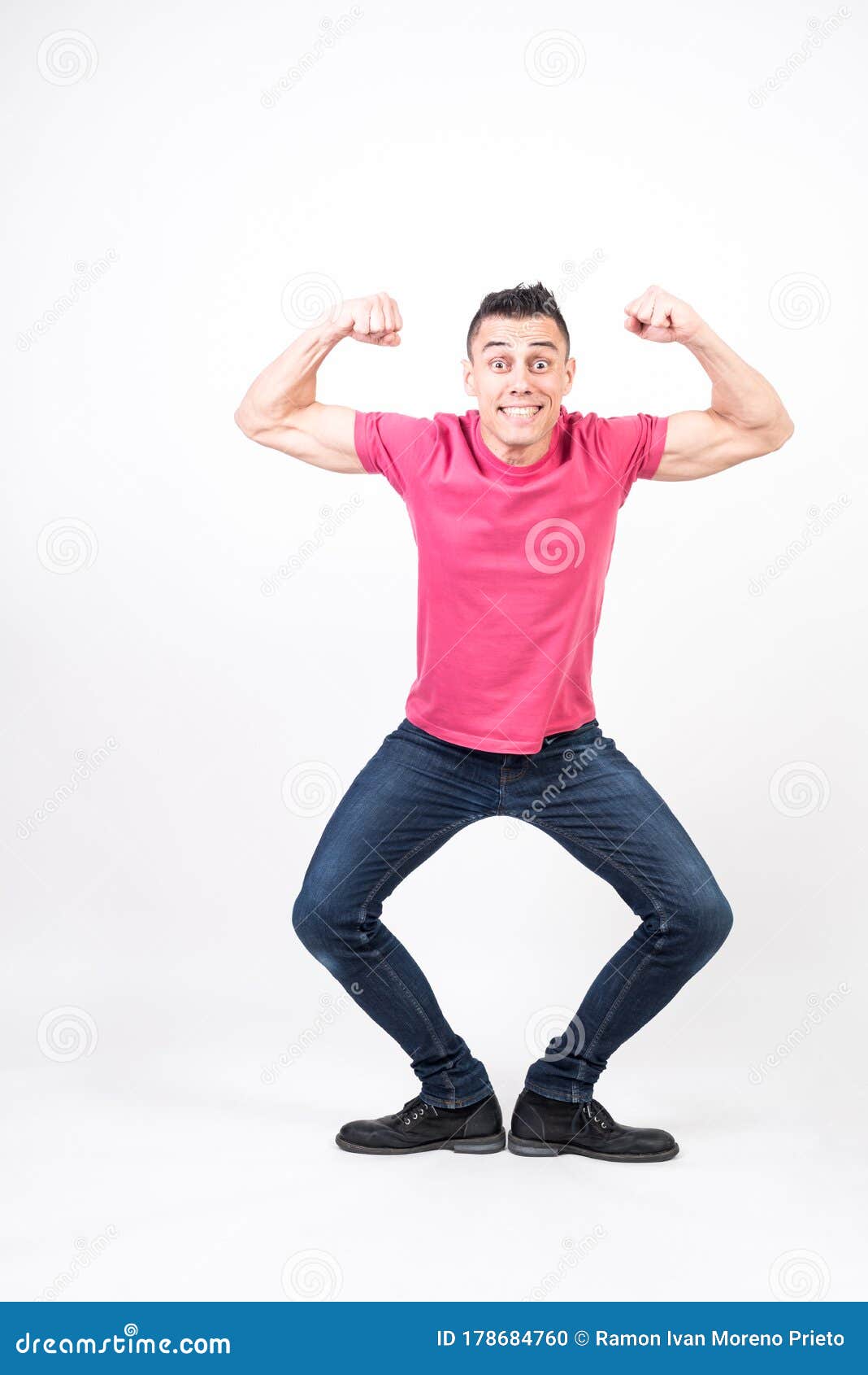 Silly man stock photo. Image of natural, fool, jeans - 178684760
