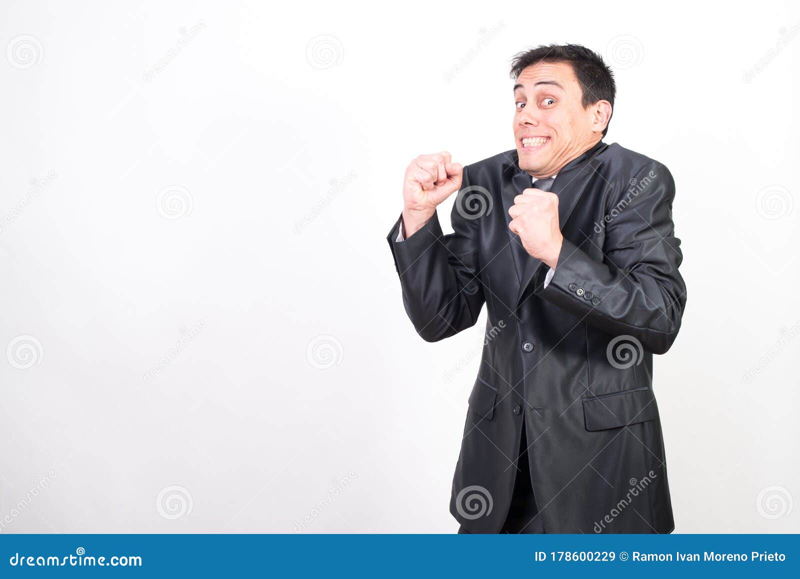 Silly man in suit stock image. Image of white, copy - 178600229