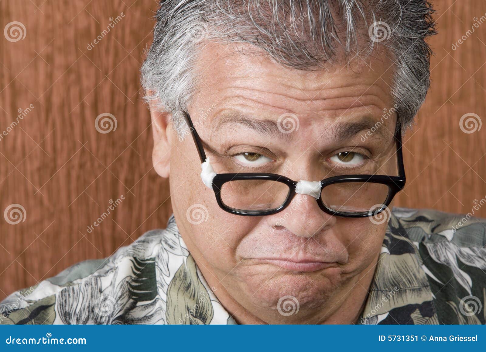 Silly Man with Taped Glasses Stock Image - Image of dweeb, funny: 5731351