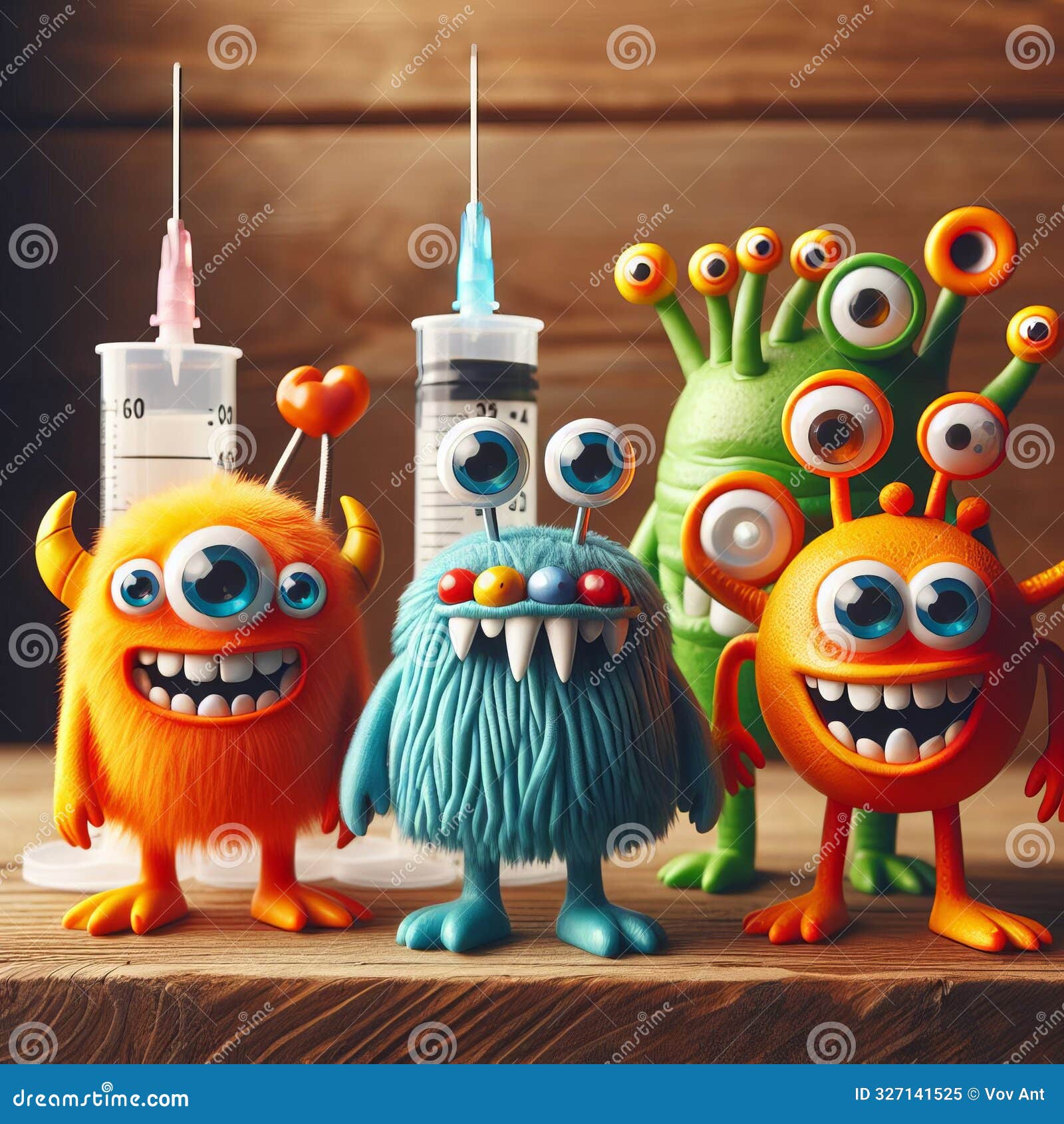 Silly Monsters with Funny Faces and Rare Odd Stock Image - Image of ...
