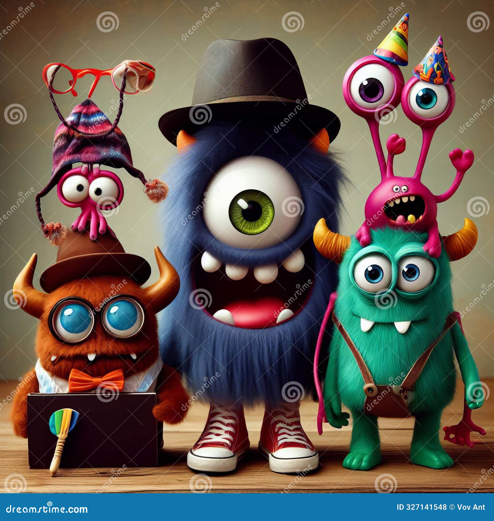 Silly Monsters With Funny Faces And Wacky Features Stock Photography ...