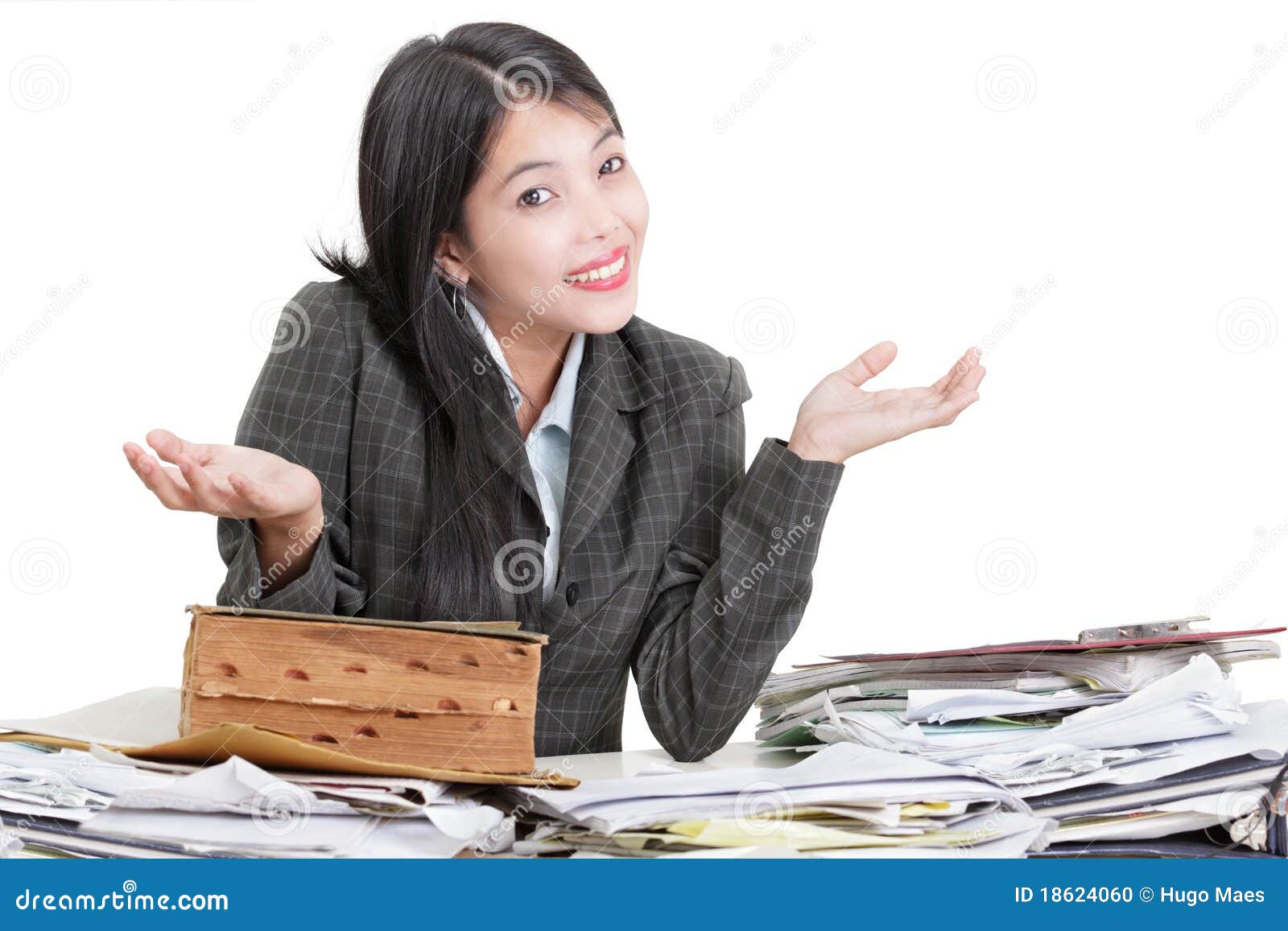 Silly Office Worker Messy Desk Stock Photo - Image of papers, pile ...