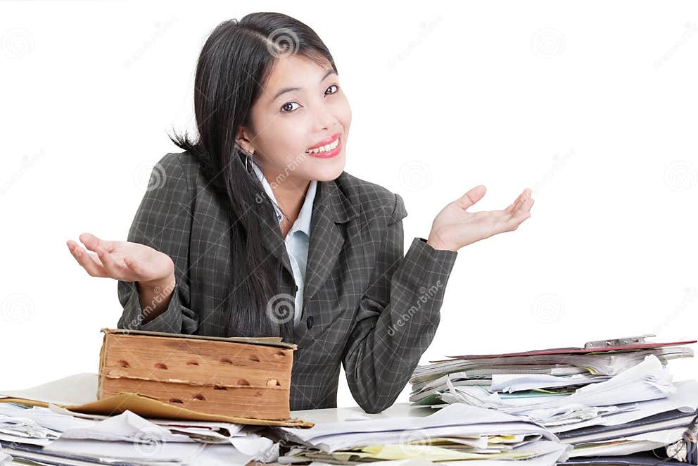 Silly Office Worker Messy Desk Stock Photo - Image of papers, pile ...