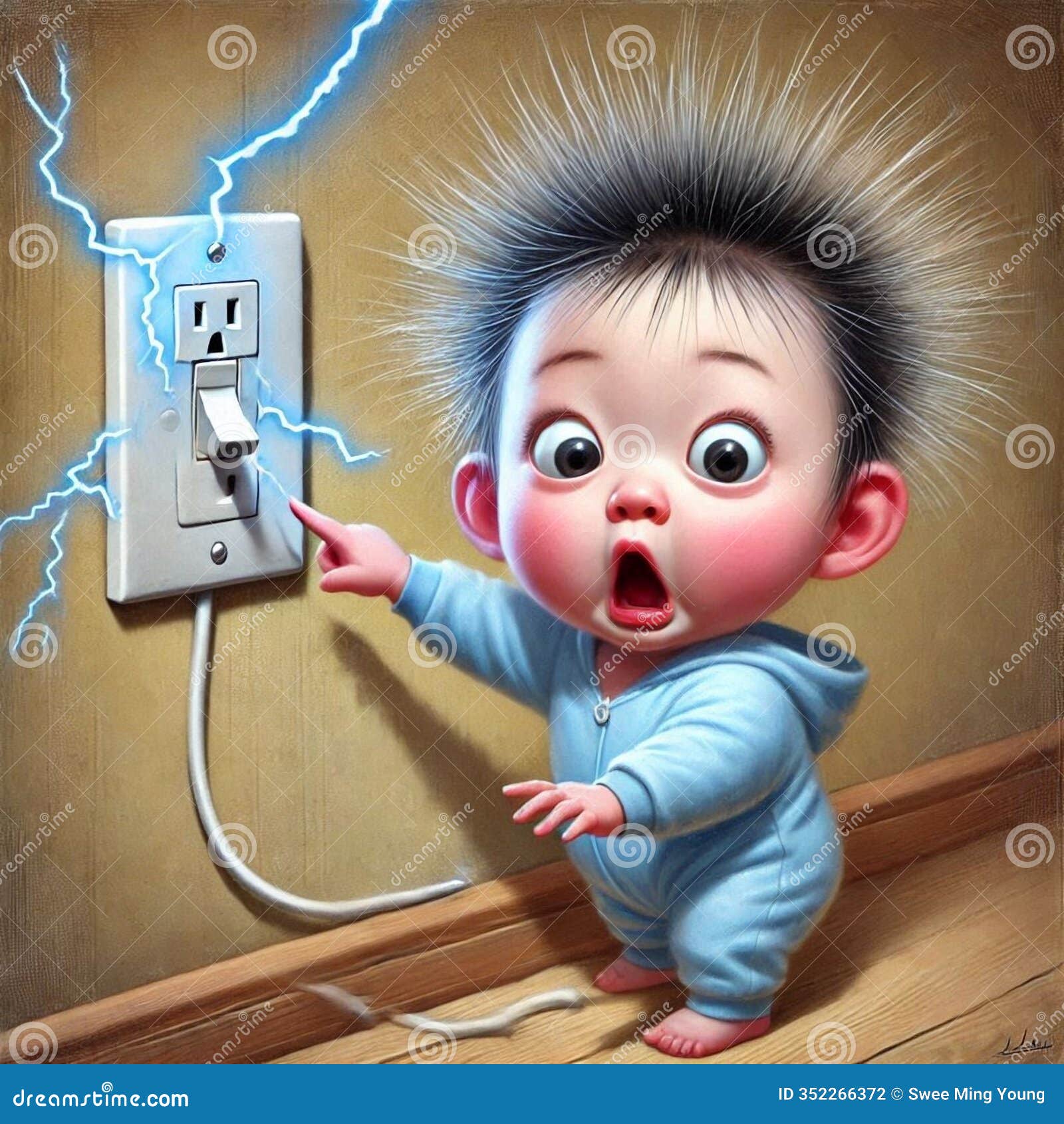 A Silly Quirky Person Electrocuted While Touching A Switch And The Hair ...
