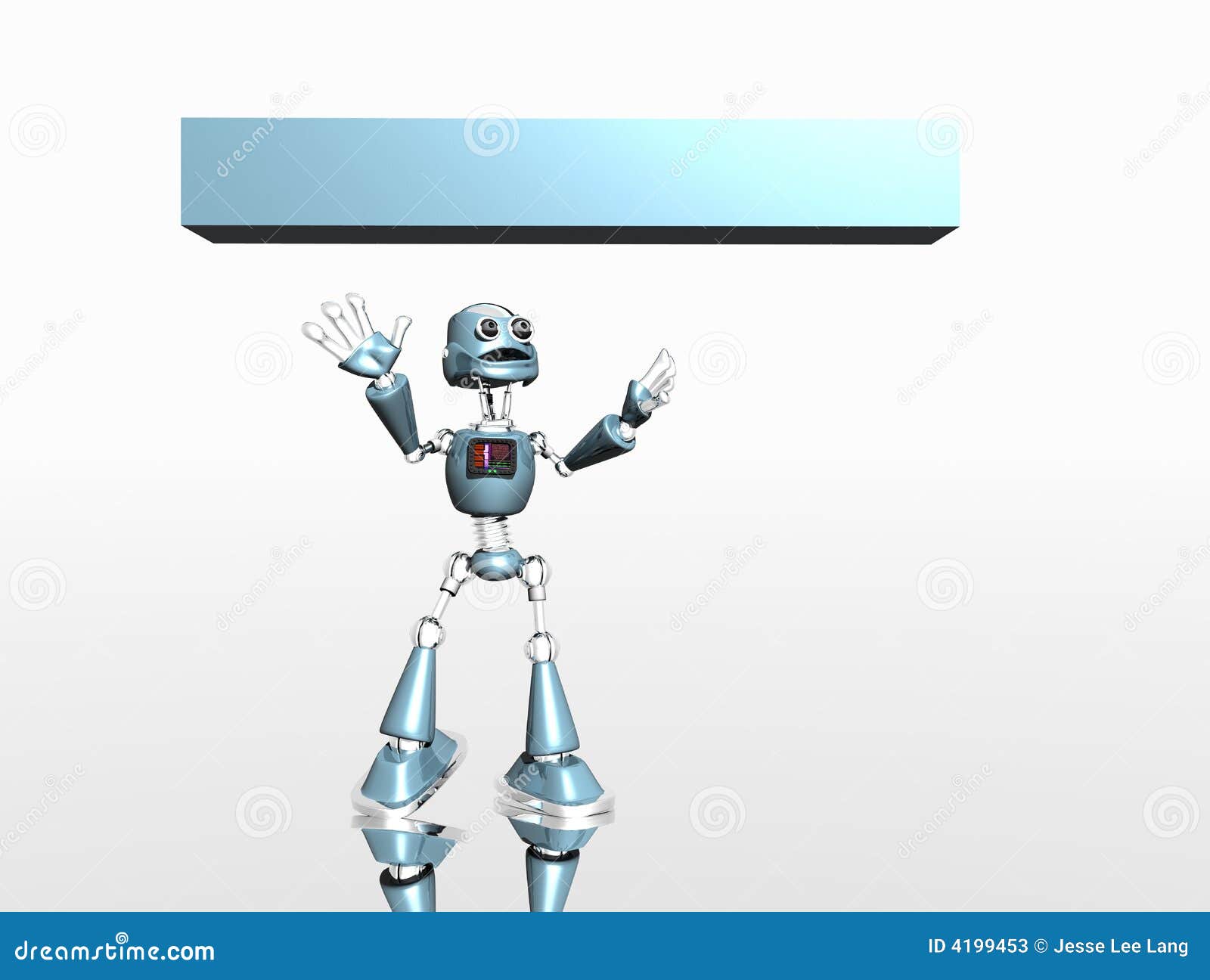Silly robot and banner stock illustration. Illustration of shrug - 4199453