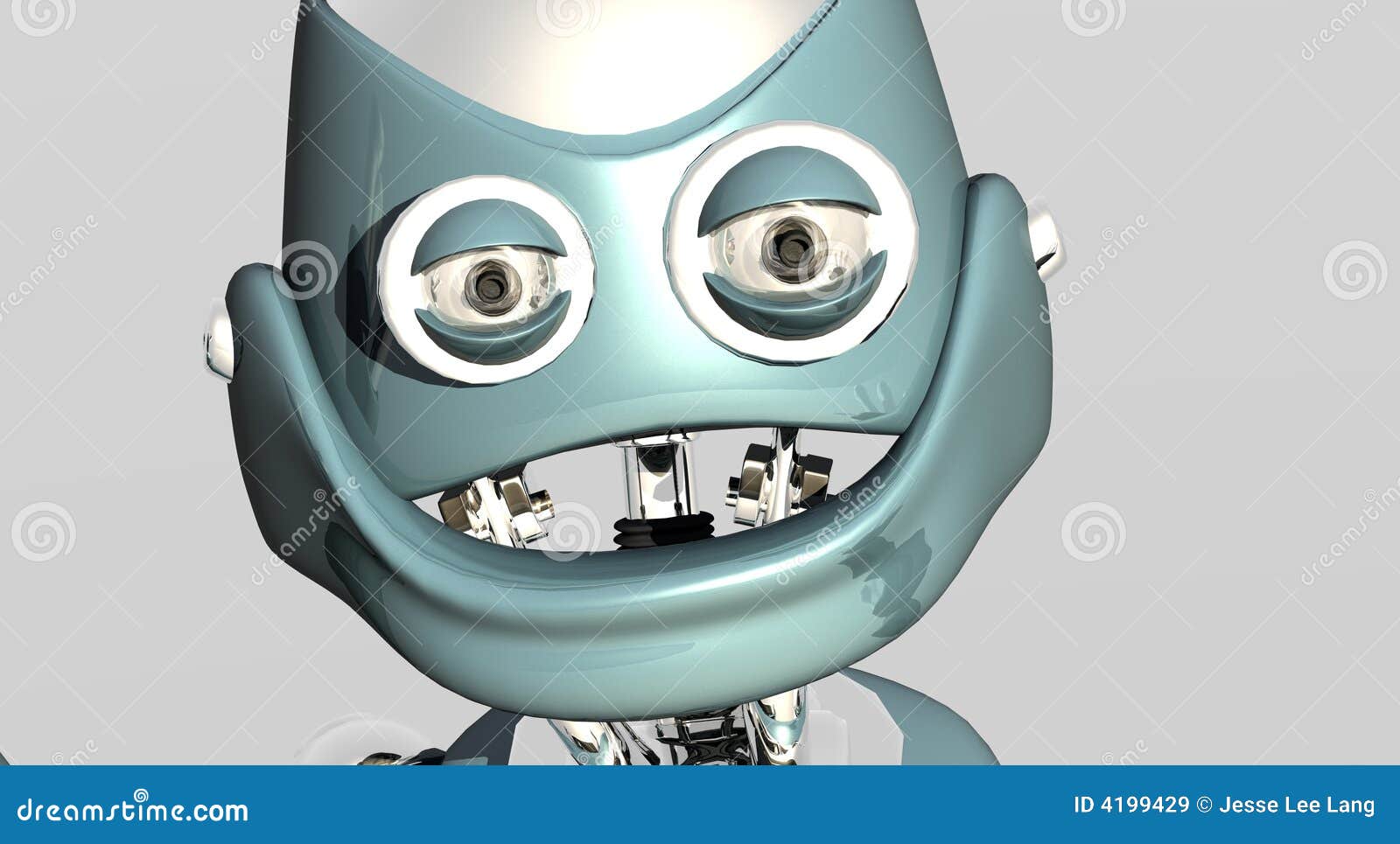 Silly robot portrait stock illustration. Illustration of robot - 4199429