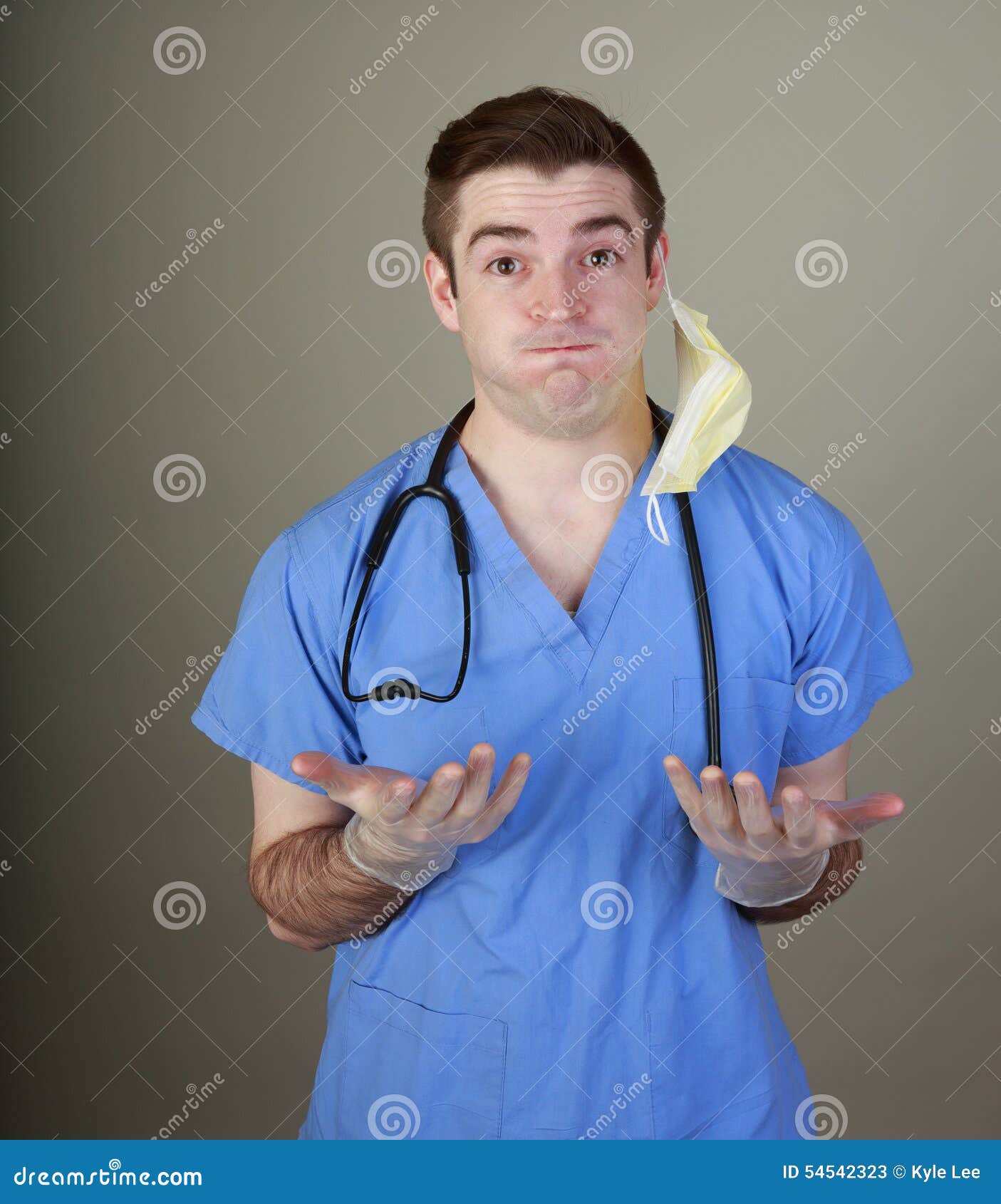 Silly Young Doctor stock image. Image of white, unprofessional - 54542323