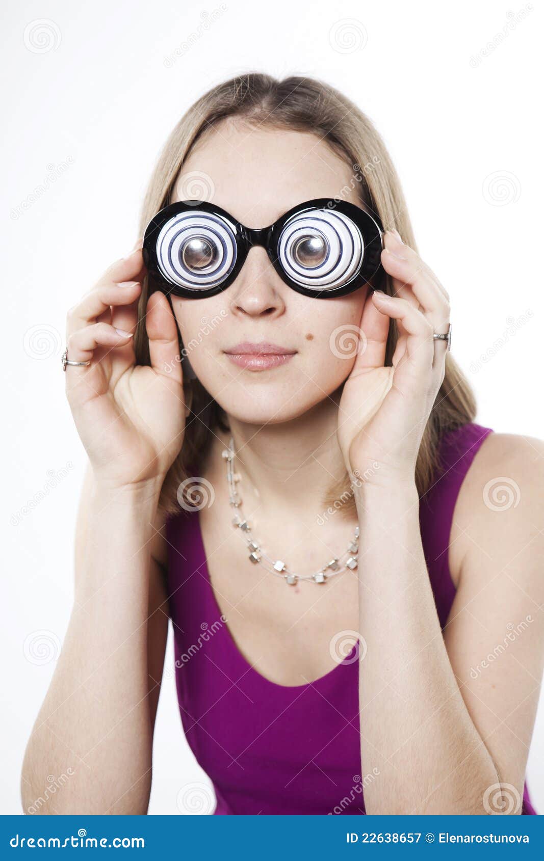Silly Young Woman in Strange Googles Stock Image - Image of hair, funny ...