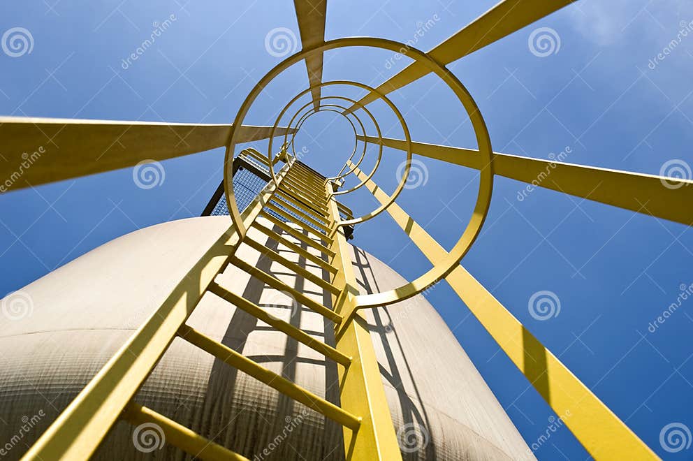 Silo access stock image. Image of yellow, grid, tank, circles - 6995759