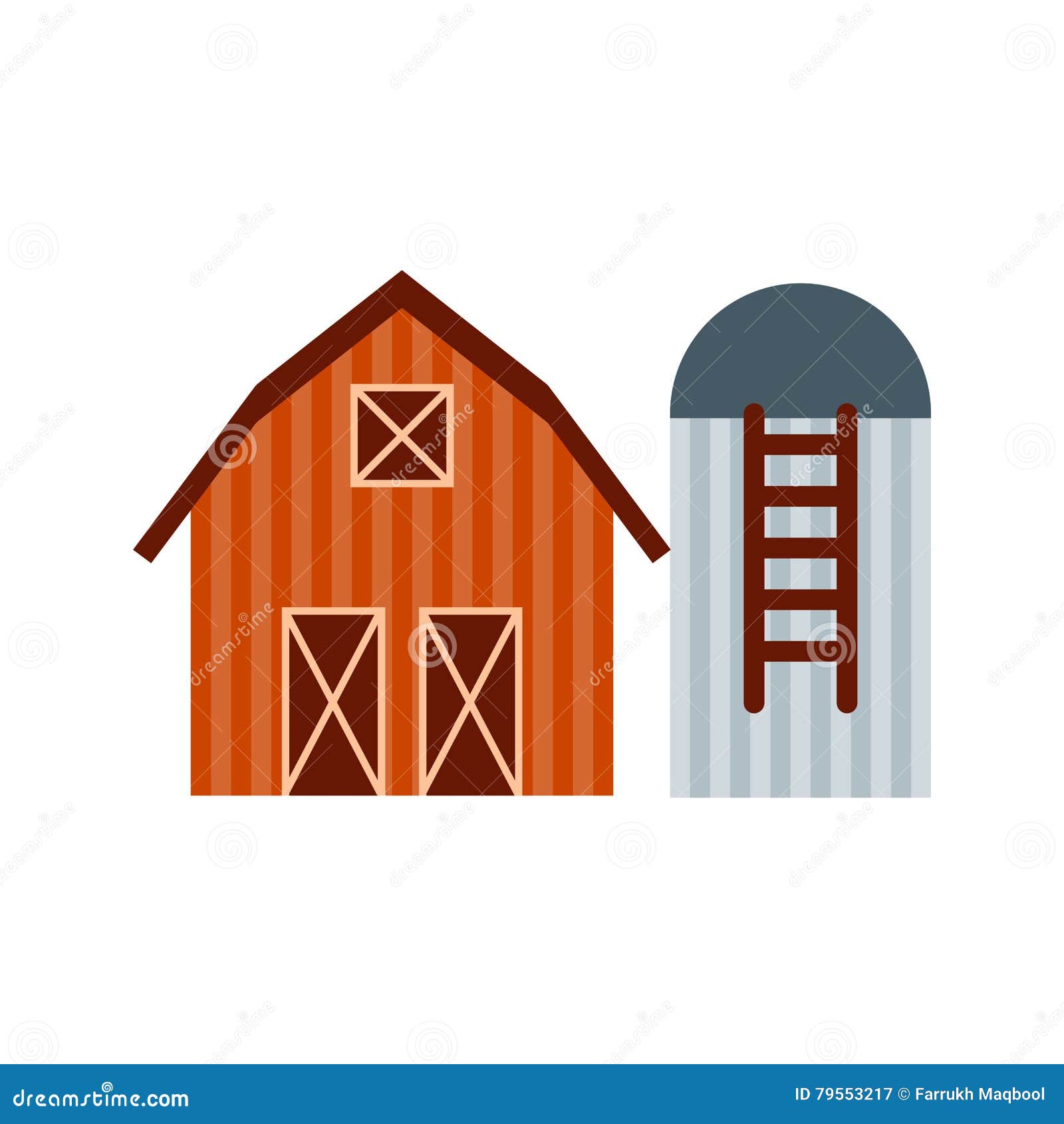 Silo stock vector. Illustration of farm, building, agricultural - 79553217