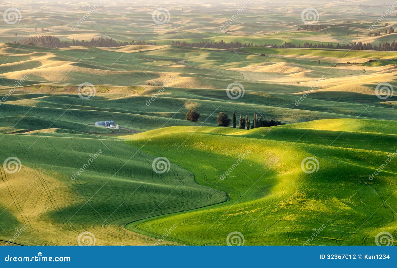Silo in Beautiful Landscape of Palouse Stock Photo - Image of steptoe ...