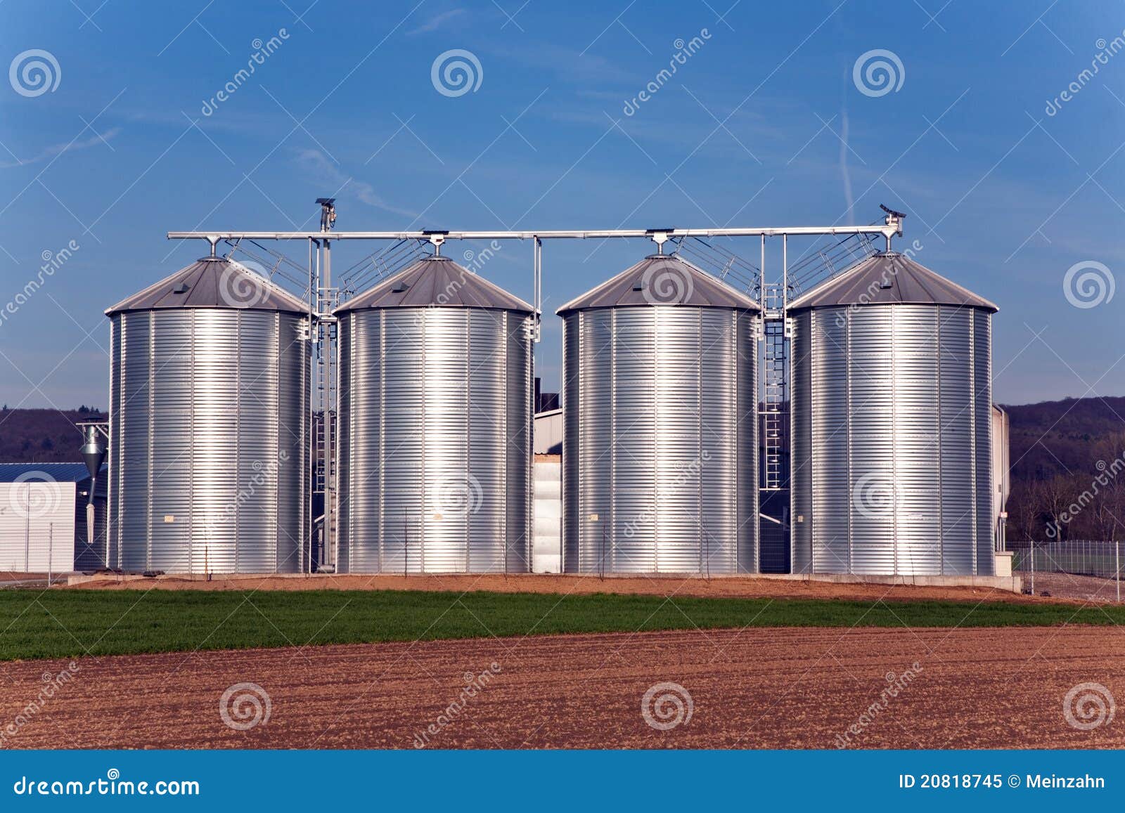 Silo in Beautiful Landscape in Sun Stock Image - Image of beautiful ...