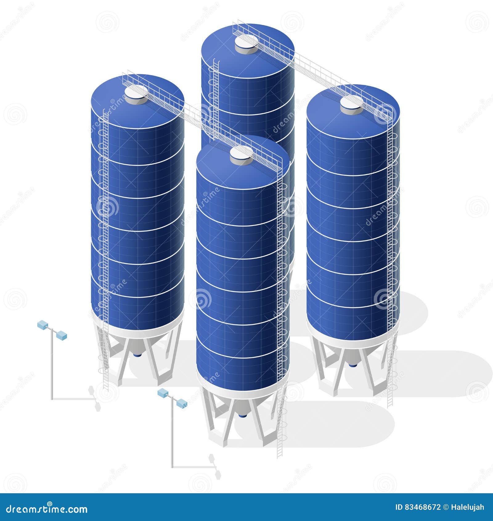 Silo. Farm Building Designed for Storage Bulk Materials, Grain, Silage ...