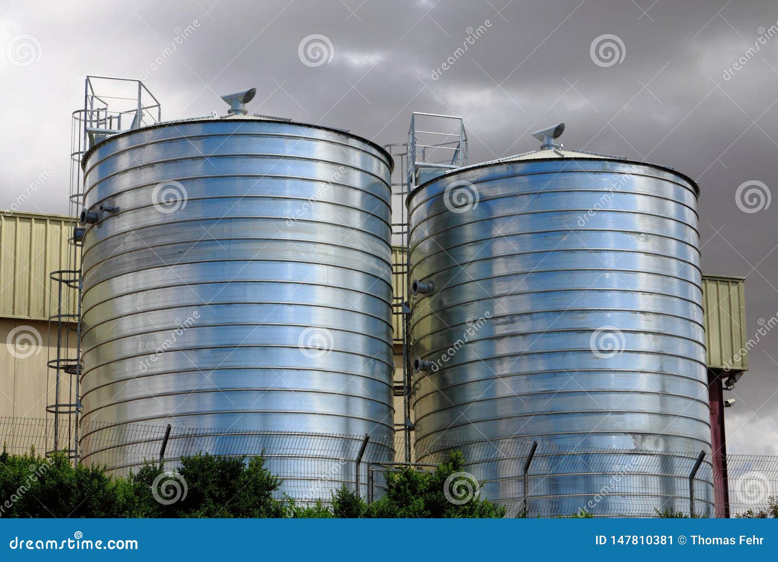 Silo in farmland stock image. Image of green, agribusiness - 147810381