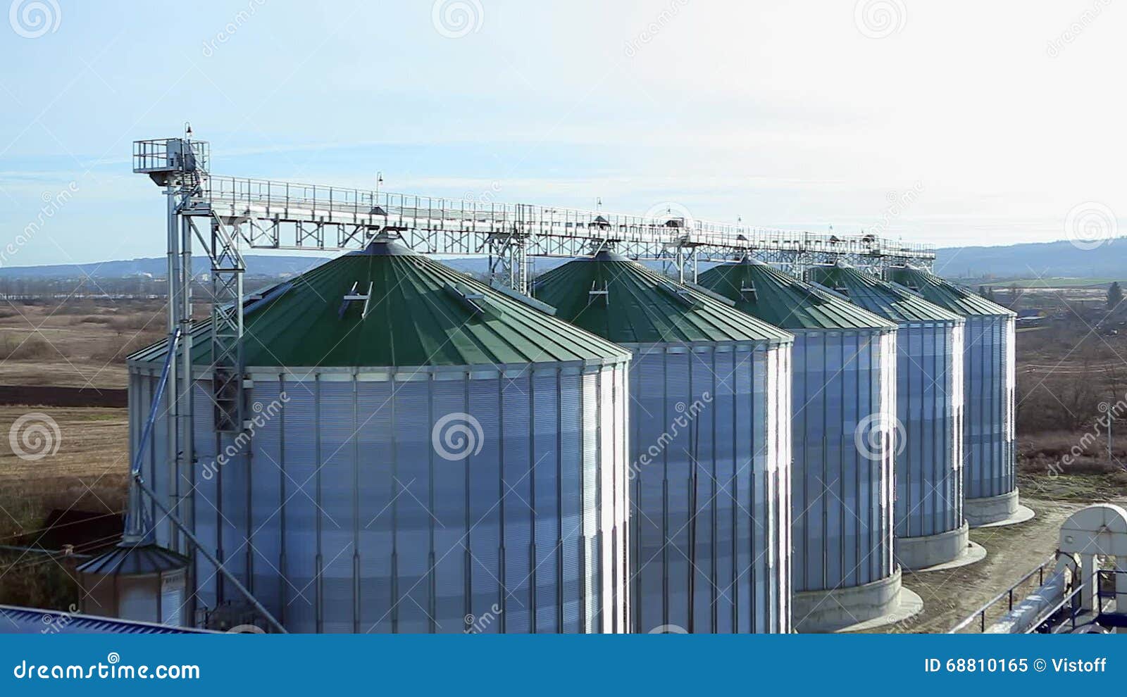 Silo Grain Tank. Top Angle View Moving Image Stock Video - Video of ...