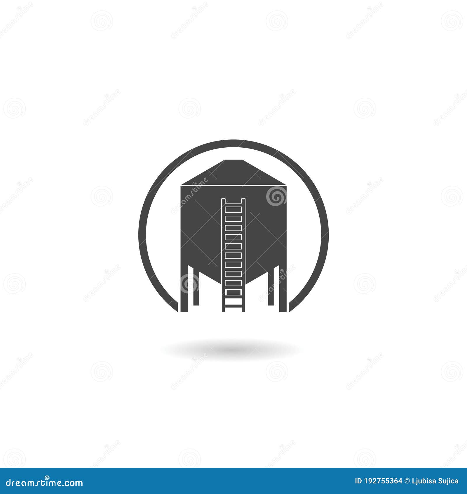 Silo icon with shadow stock illustration. Illustration of mail - 192755364