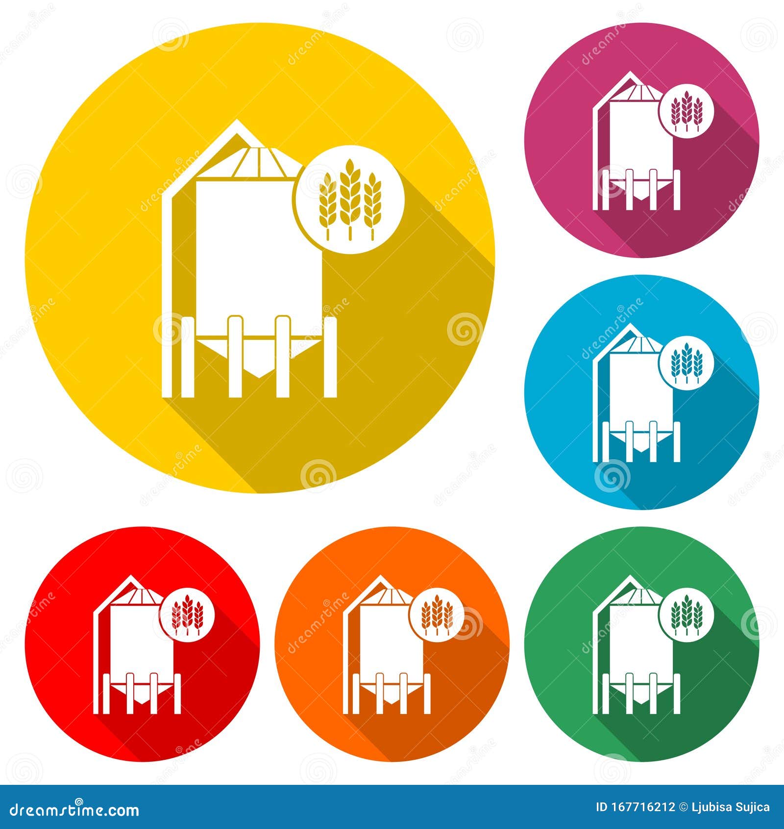 Silo Icon Symbol with Long Shadow Stock Vector - Illustration of ...