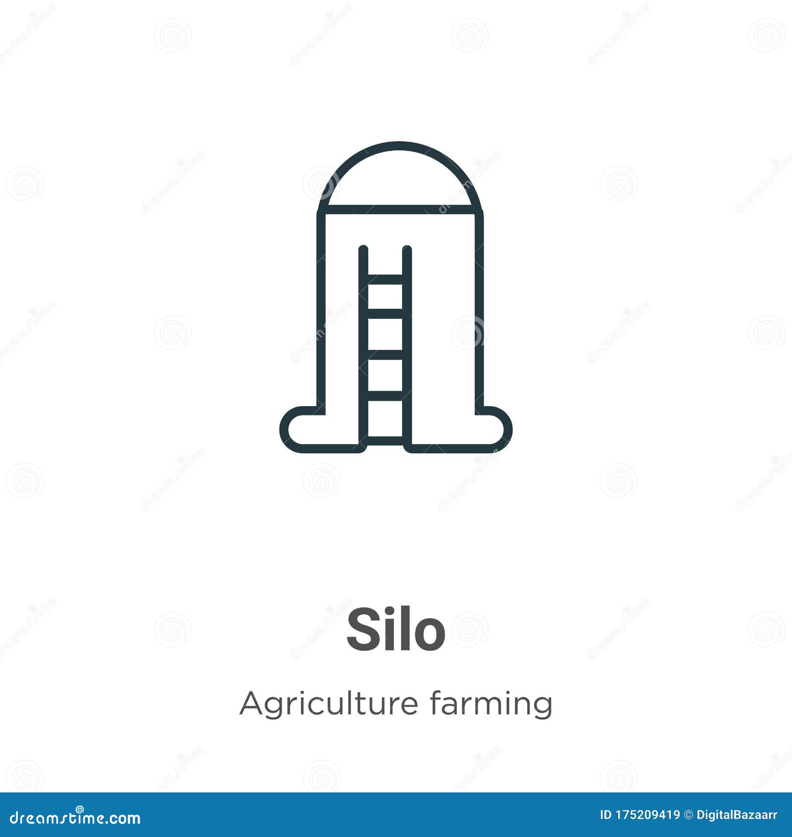 Silo Outline Vector Icon. Thin Line Black Silo Icon, Flat Vector Simple ...