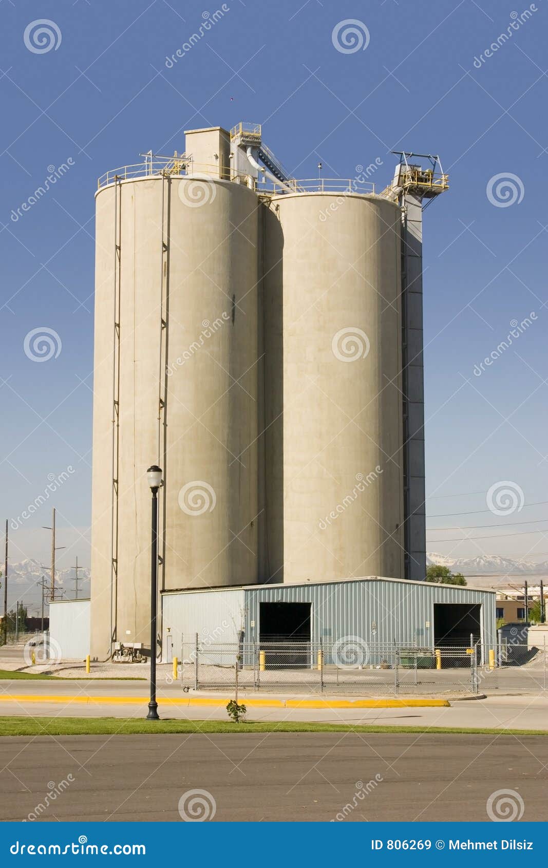 Silo with the Storage Barn in the Front Stock Image - Image of outdoors ...