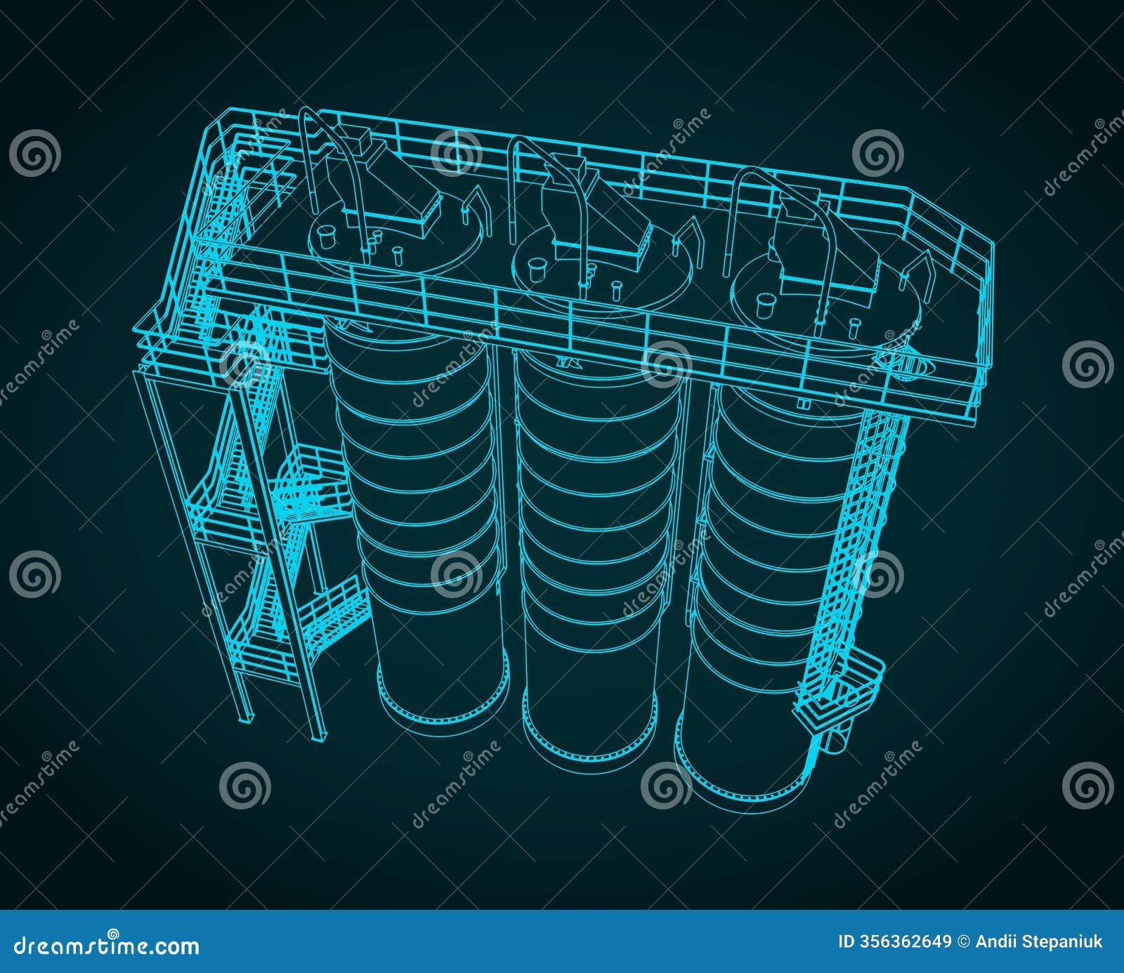 Silo storage drawings stock illustration. Illustration of metal - 356362649