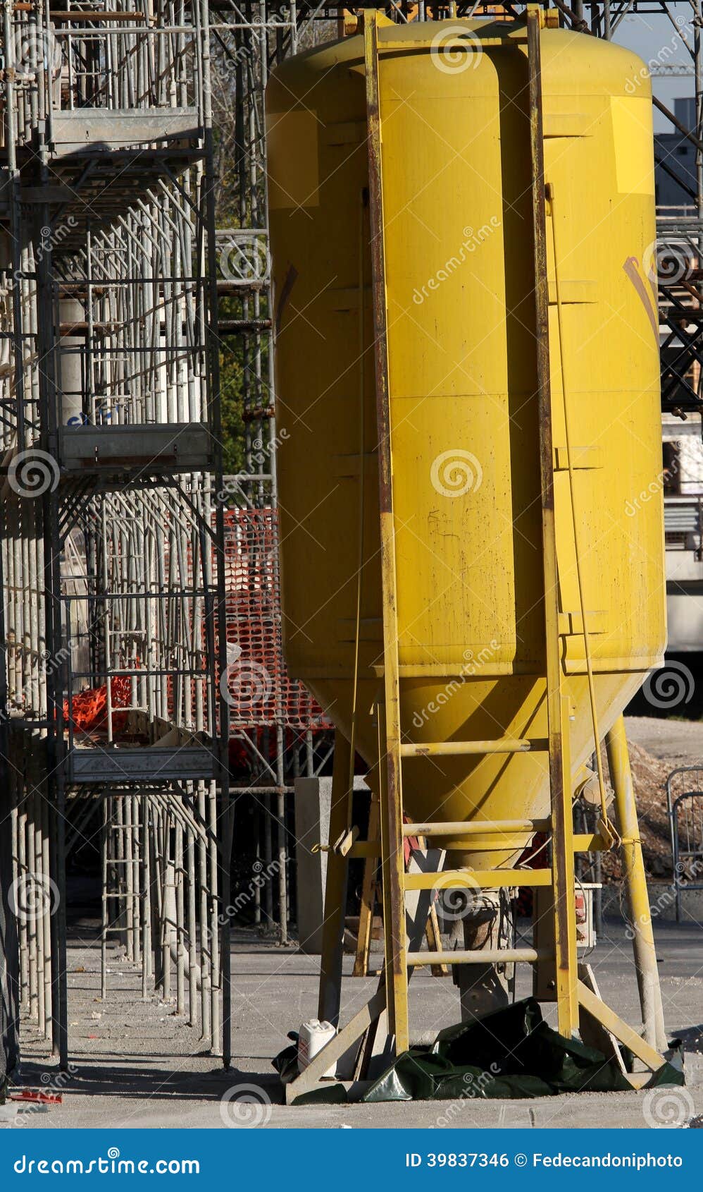 Silo To Hold Mortar and Cement in the Construction Site Stock Photo ...
