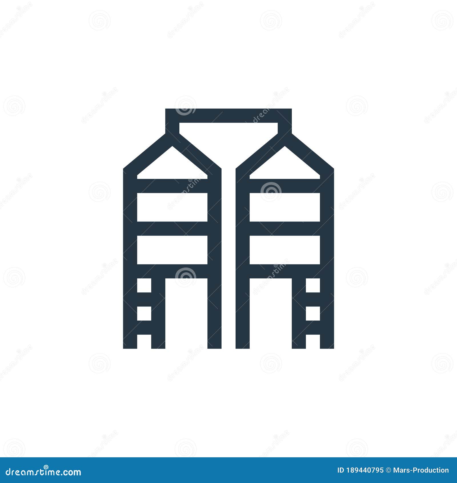 Silo Outline Design Concept From Agriculture, Simple Granary Line Art ...