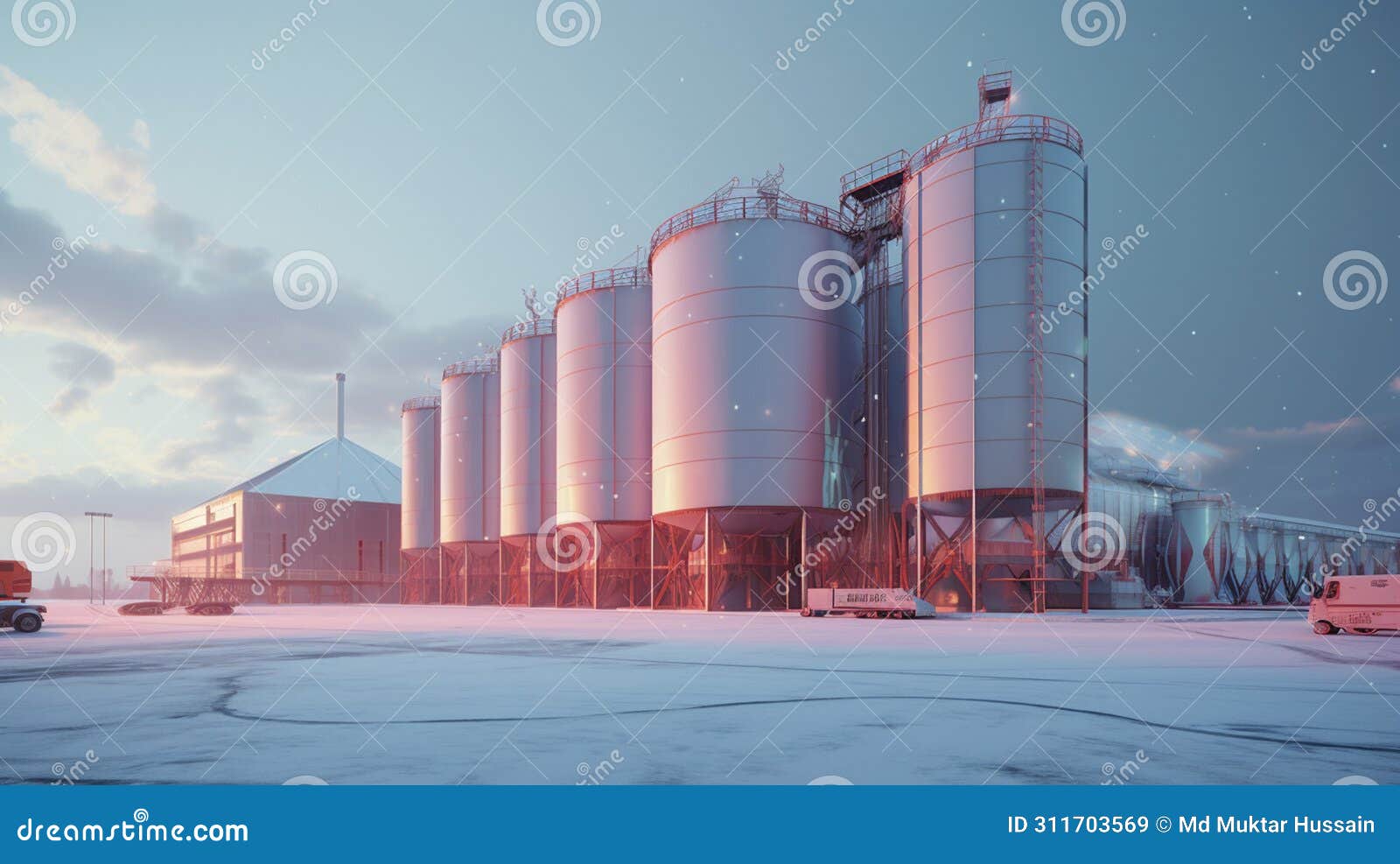 Silos and Agroprocessing Plant for Processing Background Stock ...