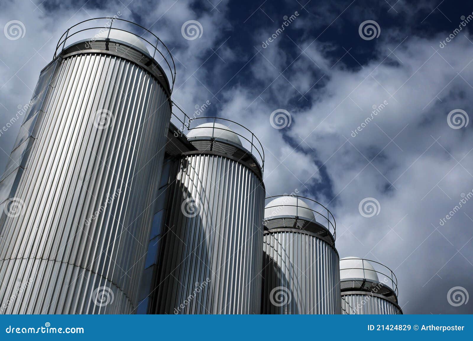 Silos for a beer stock image. Image of work, chimney - 21424829