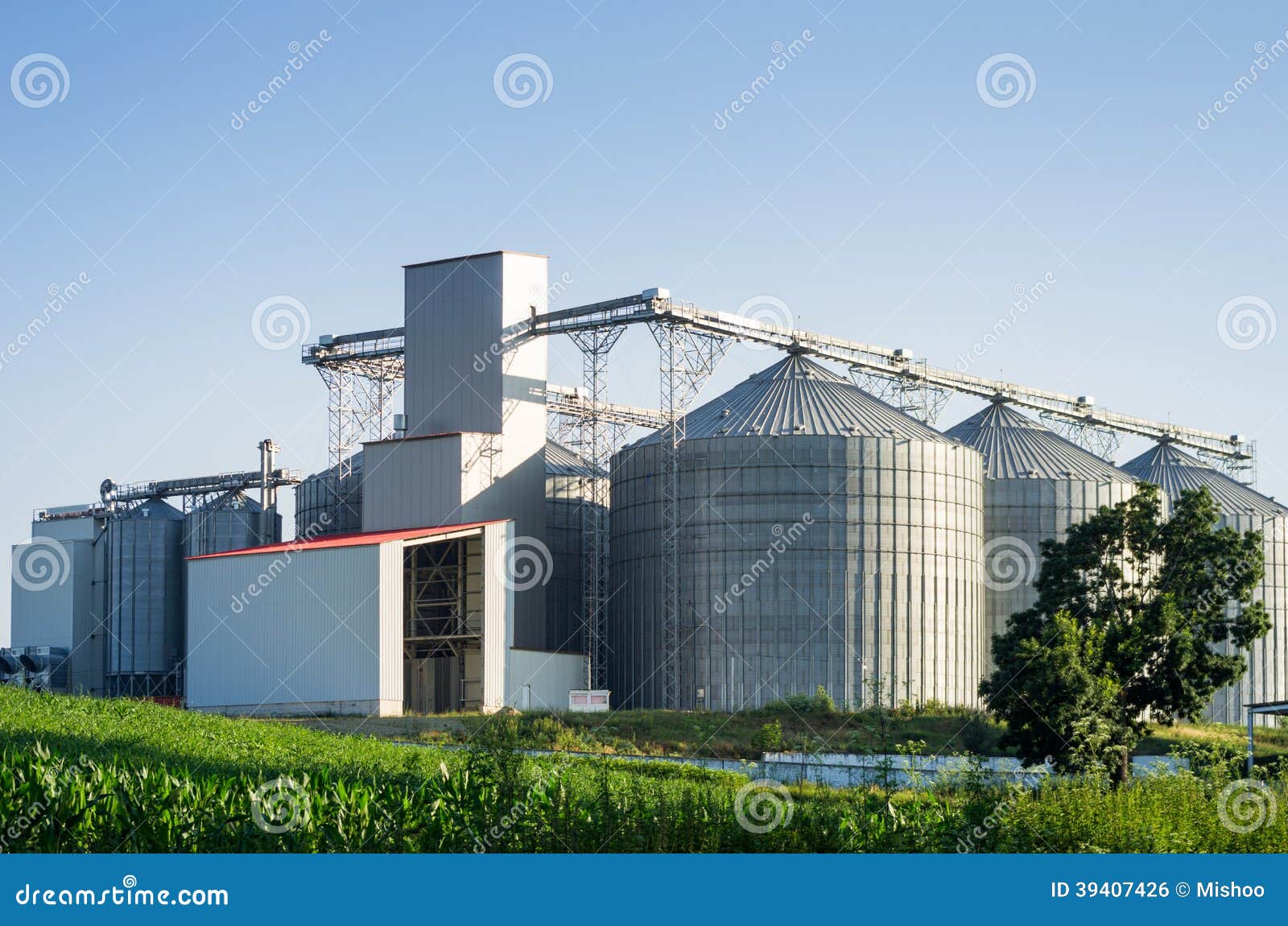 Silos and modern mill stock photo. Image of wheat, tank - 39407426