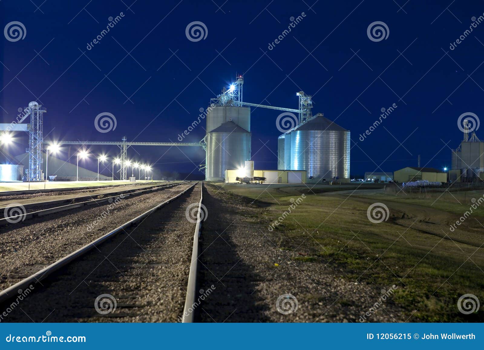 Silos at night stock image. Image of silo, transportation - 12056215