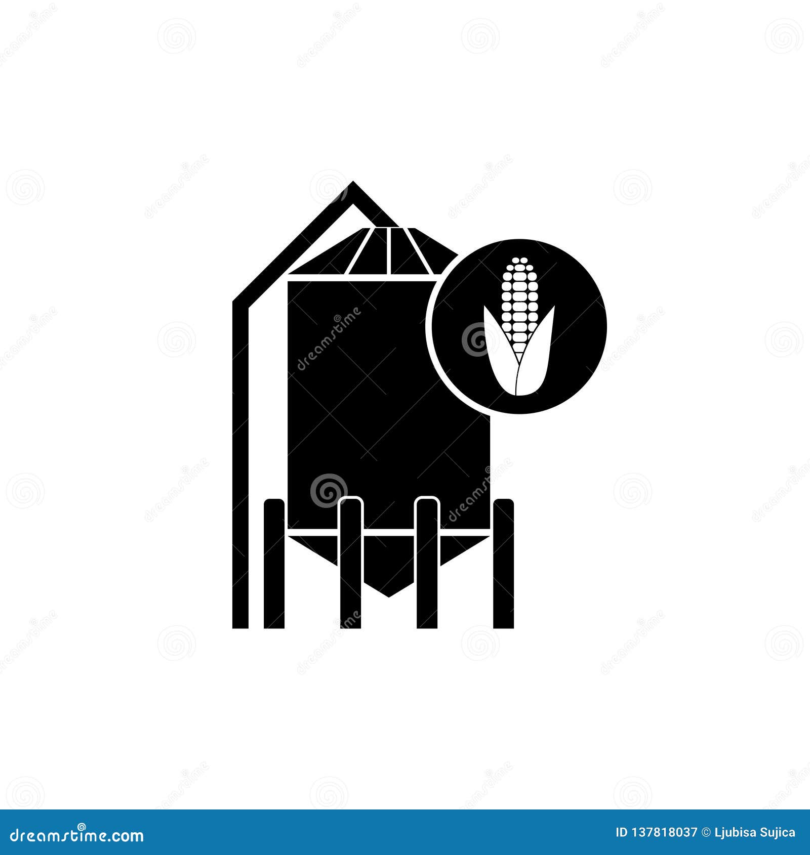 Silos storage icon or logo stock illustration. Illustration of black ...