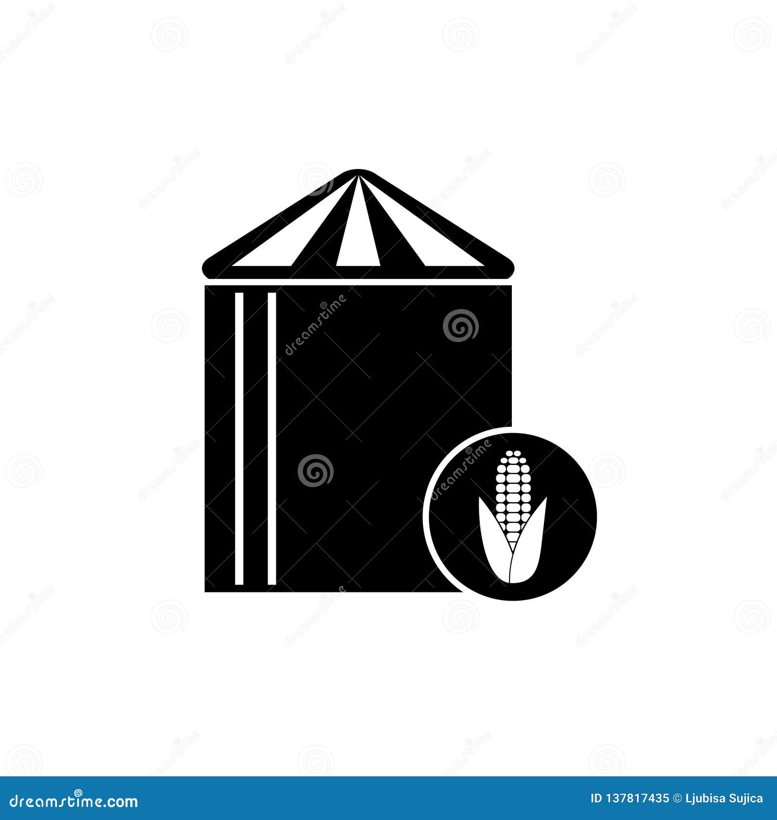 Silos storage icon or logo stock vector. Illustration of grain - 137817435