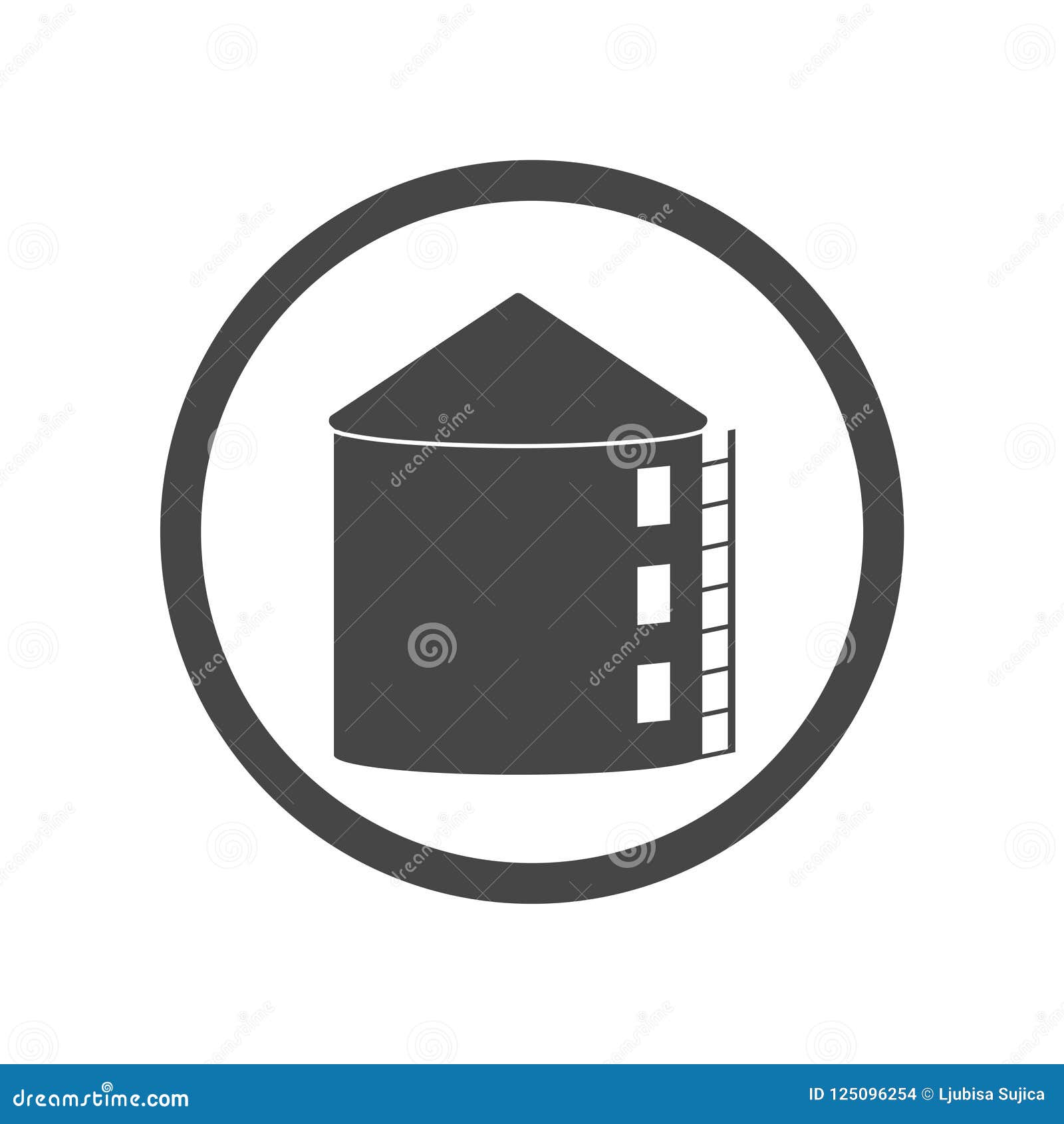 Silos storage icon stock vector. Illustration of architecture - 125096254