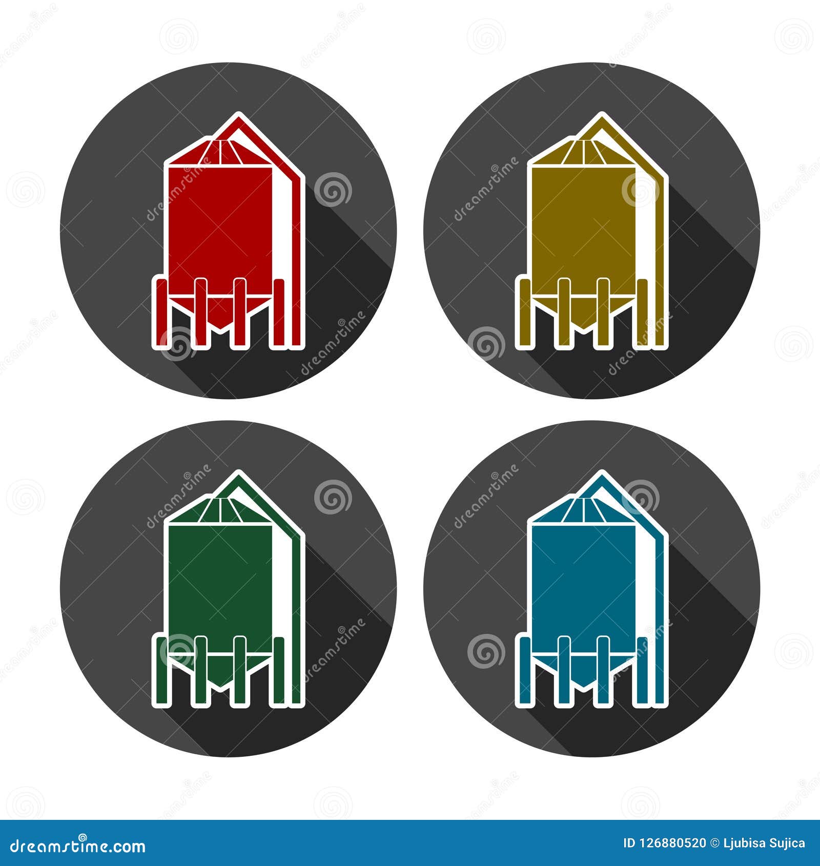 Silos storage icon stock vector. Illustration of rice - 126880520