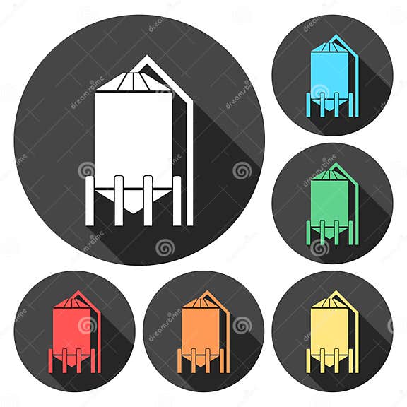 Silos storage icon stock vector. Illustration of rice - 126880525
