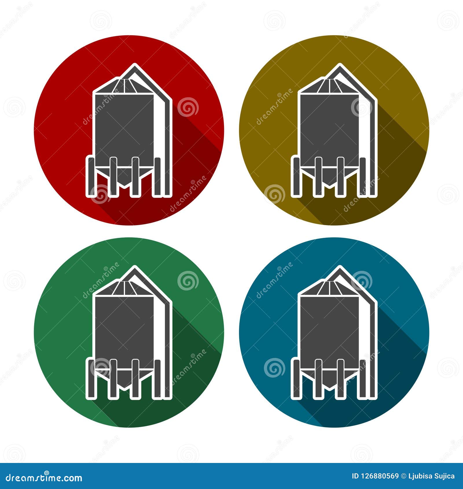 Silos storage icon stock vector. Illustration of farming - 126880569