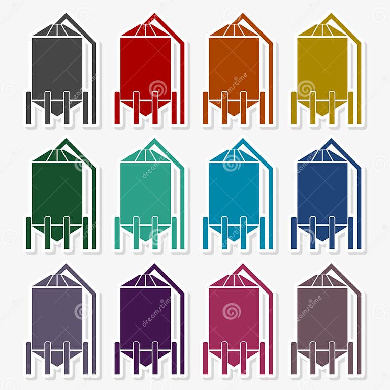 Silos storage icon stock vector. Illustration of color - 126880575