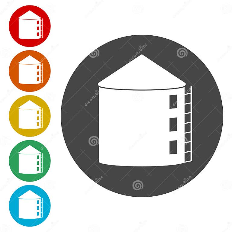 Silos storage icon stock vector. Illustration of commodity - 138631030