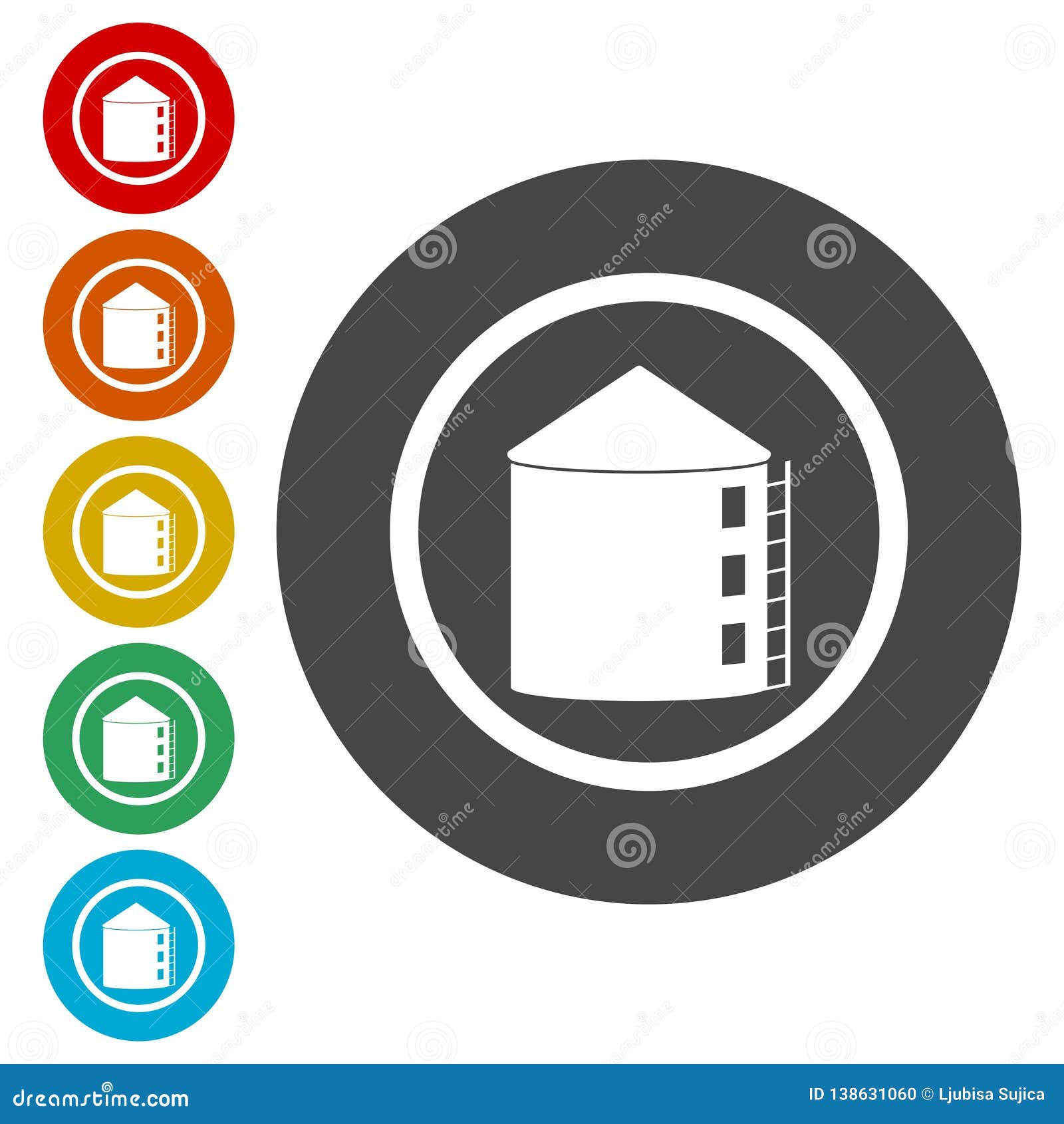 Silos storage icon stock vector. Illustration of concrete - 138631060