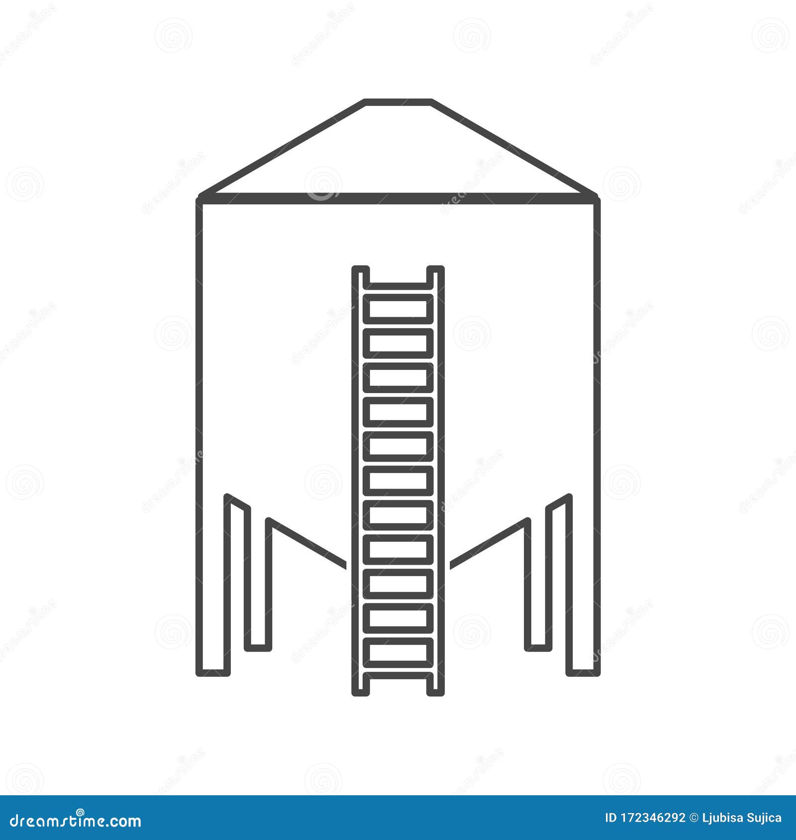 Silos storage icon stock vector. Illustration of plant - 172346292