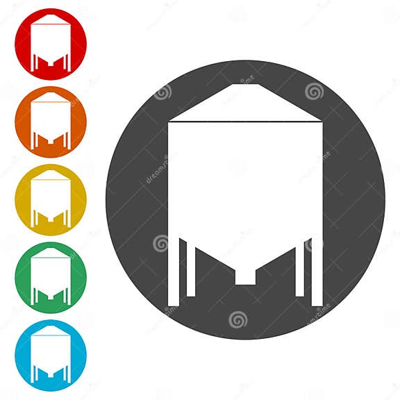 Silos storage icon stock vector. Illustration of grain - 184910857