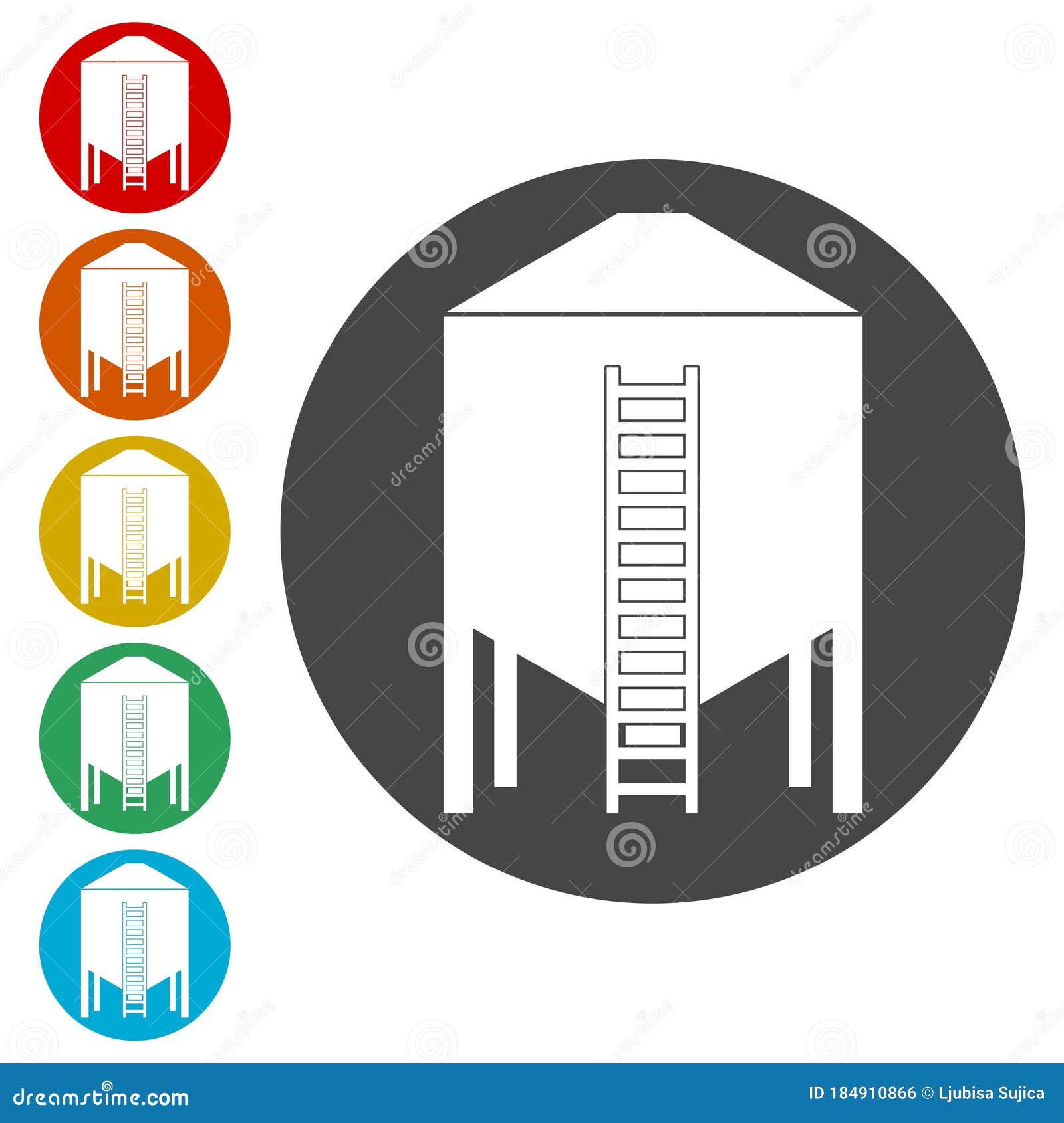 Silos storage icon stock vector. Illustration of agribusiness - 184910866