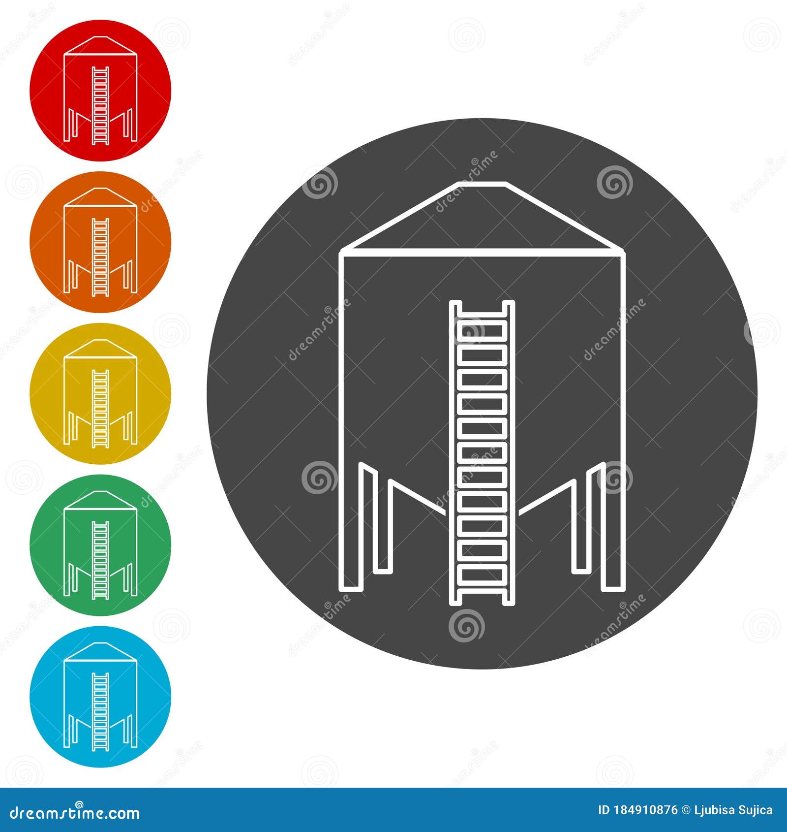 Silos storage icon stock vector. Illustration of business - 184910876