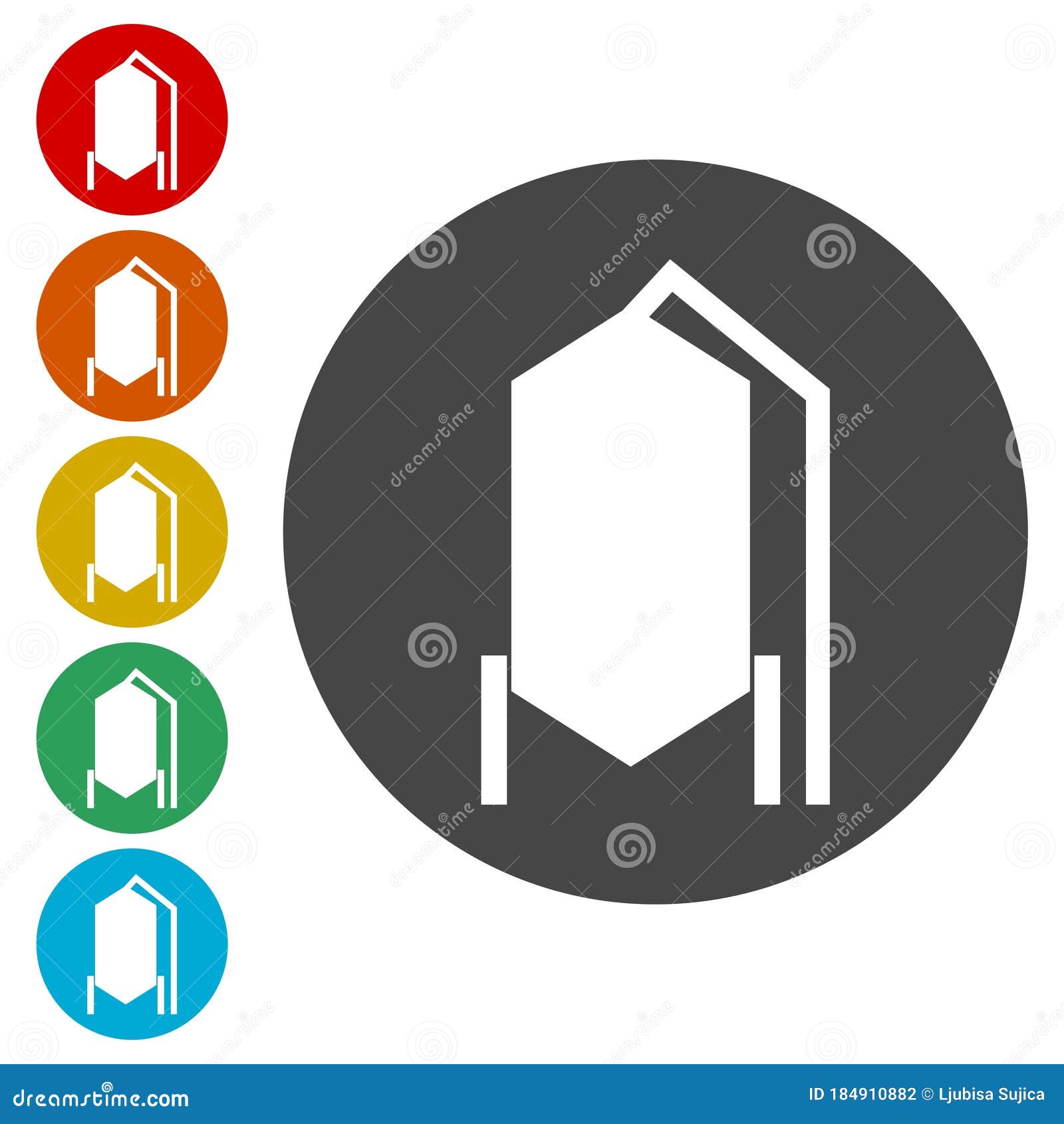Silos storage icon stock vector. Illustration of metal - 184910882